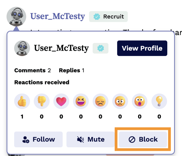 How do I block, unblock, mute, and unmute users?